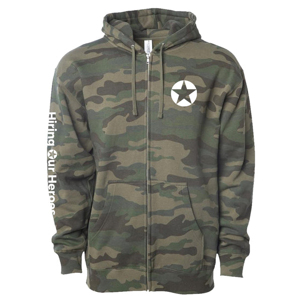 Limited Run - Hiring Our Heroes Green Camo Zip Up – Call For Fire